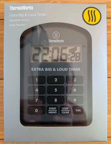 ThermoWorks Gray Extra Big & Loud Kitchen Timer Water Resistant ...