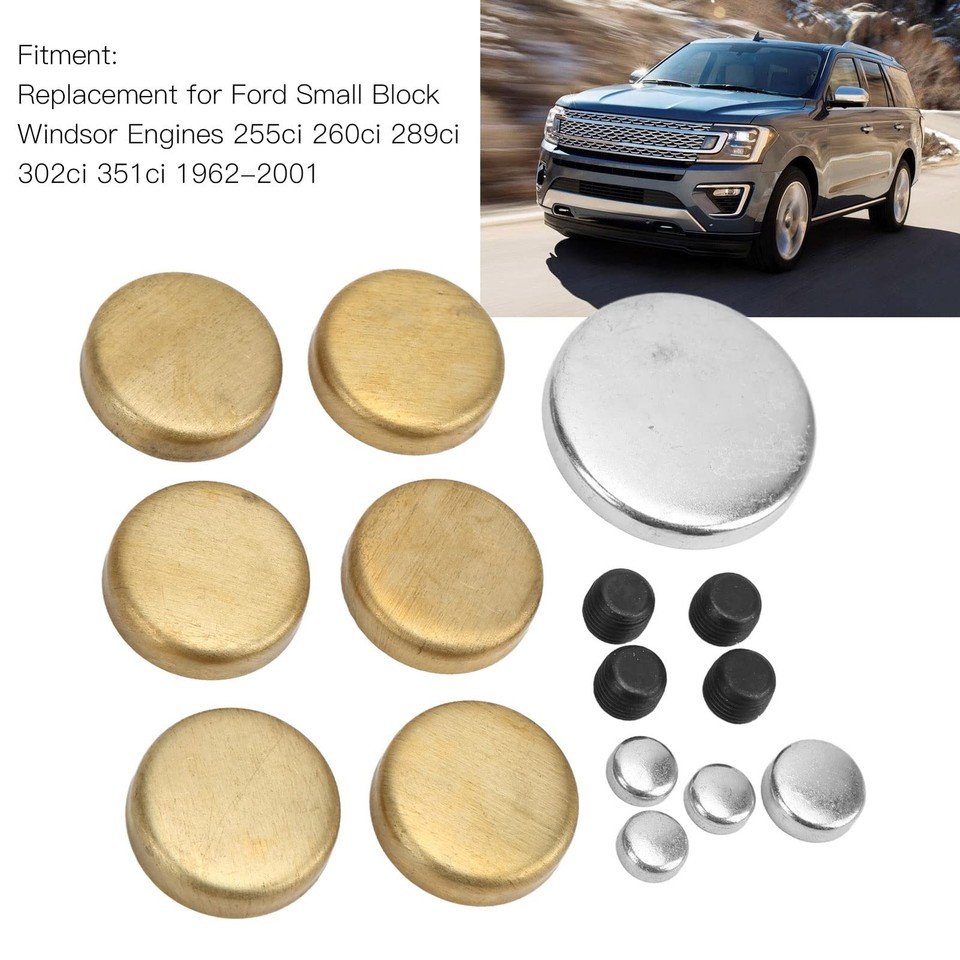 Engine Freeze Plug Kit 15 PCS/Set Solid Brass Freeze Plug Kit MPE‑108BR ...