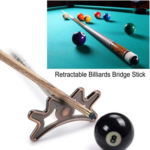 Retractable Billiards Bridge Stick 35Cm To 140Cm Hardwood Pool Cue ...