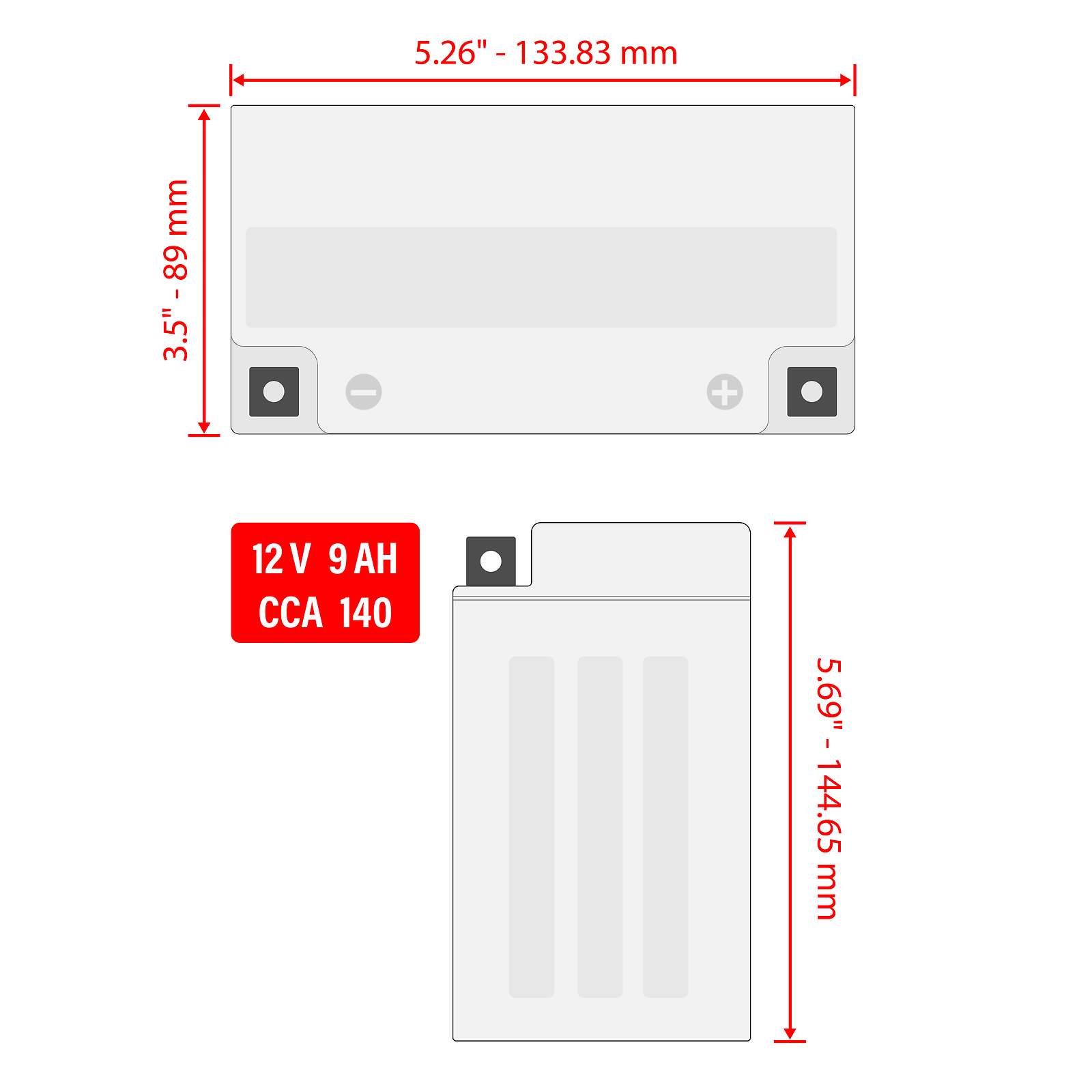 AGM Battery for Suzuki GS550E GS550EF GS550L 1983-1986 / 33610-08360 ...