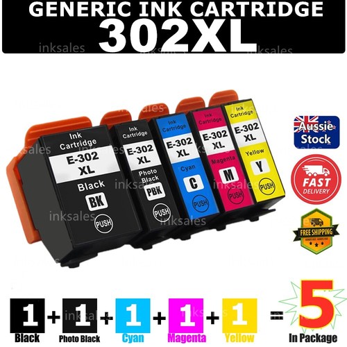 5x Generic 302 302XL Ink Cartridge For Epson Expression XP-6000 XP-6100 ...