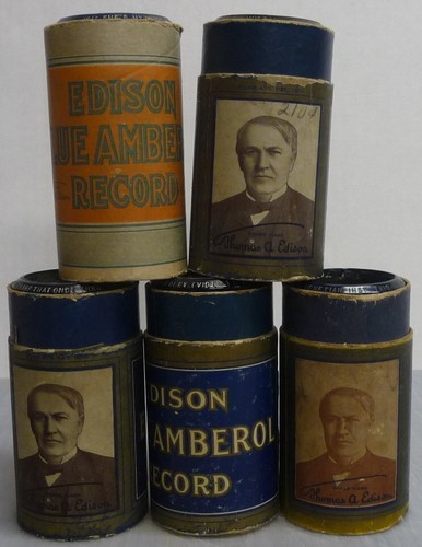 Lot 5: 5 Different Edison Blue Amberol Cylinder Records 1817,1886,1964 ...