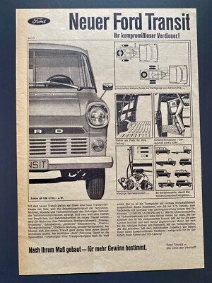 Ford Transit Van Bus Transporter Oldtimer Original 1966 Vintage Advert ...