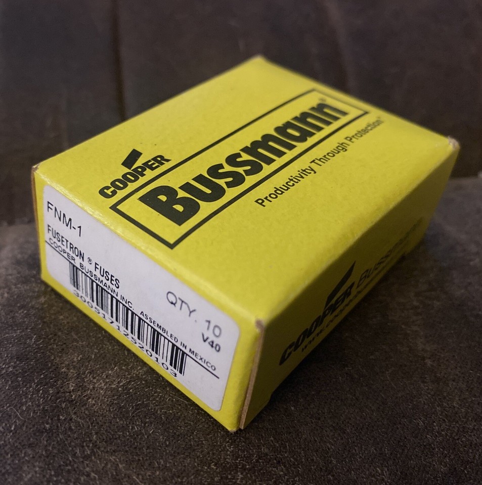Bussmann Fusetron FNM-1 / 1 Amp 250 Volt Dual Element Fuse / Box Of 10 ...