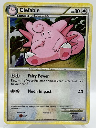 Clefable 3/123 Heart Gold Soul Silver Holo Rare Vintage Pokemon TCG ...