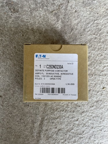 Eaton Cutler Hammer C25DND230A Definite Purpose Contactor - 30 Amp 2P ...