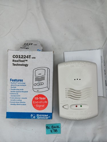 SYSTEM SENSOR CO1224T CARBON MONOXIDE DETECTOR 4WIRE 12/24 VOLT 85 dB ...