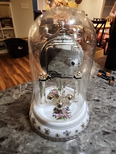 Vtg Timex Pfaltzgraff Tea Rose Anniversary Dome Clock, Chime , 9" Works ...