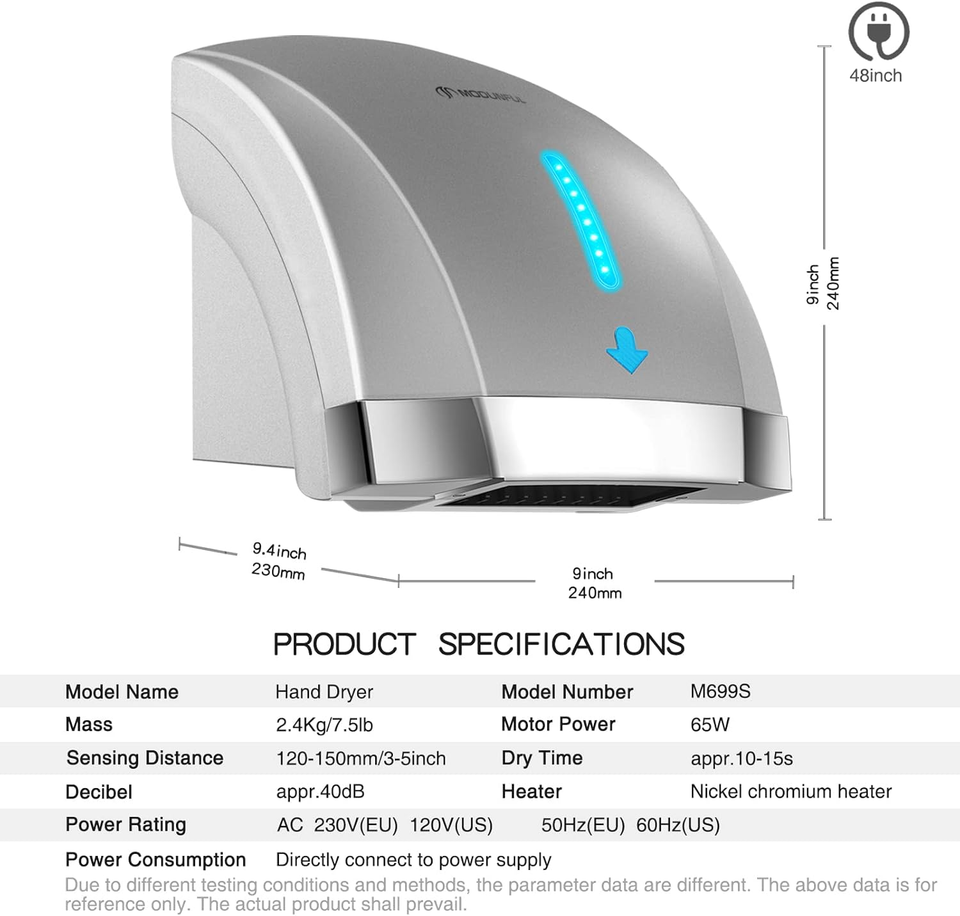 Hand Dryers for Bathrooms Commercial, Electric Hand Dryer Touchless ...
