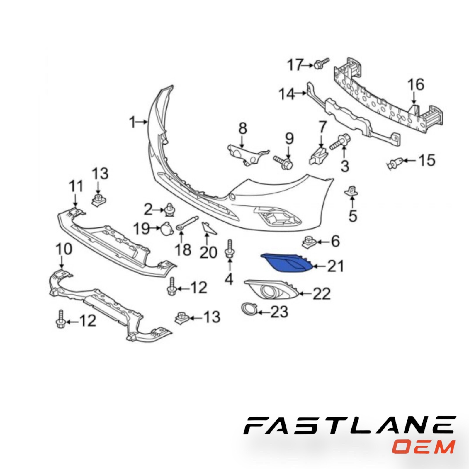 Mazda OEM 3 Front Bumper-foglight Fog Light Bezel Cover Trim Right ...