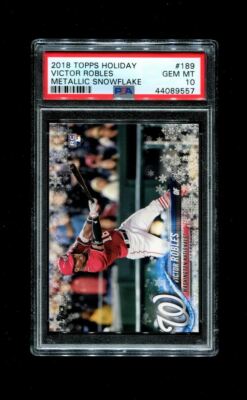 2018 VICTOR ROBLES TOPPS HOLIDAY #189 METALLIC SNOWFLAKE PSA 10 | eBay