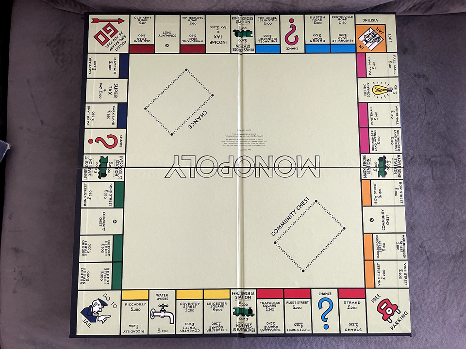 waddingtons deluxe monopoly game uk edition board game #44026 rare ...
