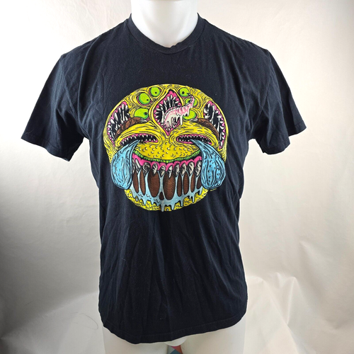 Rob Israel T Shirt Men Medium Black Graphic Tee Crying Laughing Smiley ...