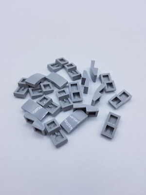 LEGO LOT 20 X PLATE W BOW 1X2X2/3 LIGHT BLUISH GRAY REF 11477 / 6028813 ...