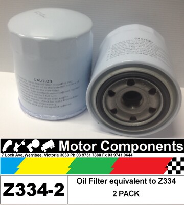 OIL FILTER 2 PACK Z334 for MAZDA & TOYOTA LANDCRUISER HILUX COASTER ...