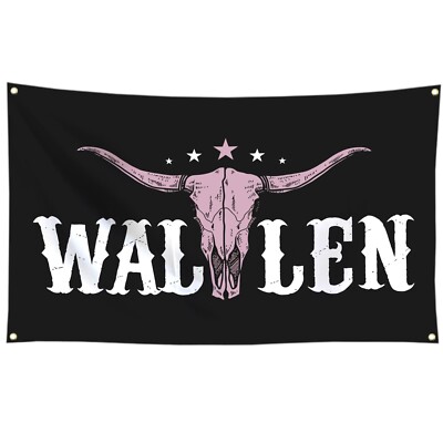 Wallen Flag 3x5FT Western Pink Bull Skull Flag American Flag Funny Man ...