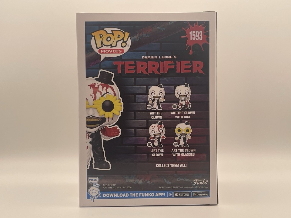 Funko Pop! Movies #1593: Terrifier - Art the Clown with Glasses (Chase ...