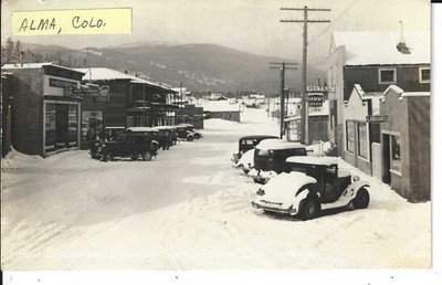 Alma, Colorado-Real Photo Postcarrd-Main St & Business Sction-Unpoosted ...