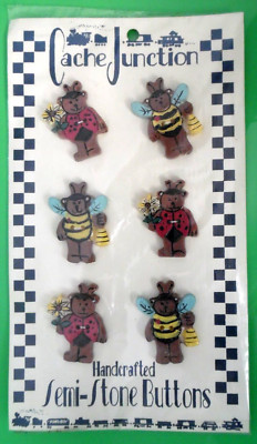 Cache Junction Handcrafted Semi-Stone Bumble Bee Buttons New in Bag ...