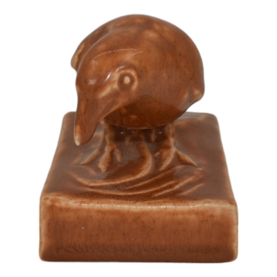 Rookwood 1927 Vintage Art Pottery Brown Ceramic Rook Paperweight ...