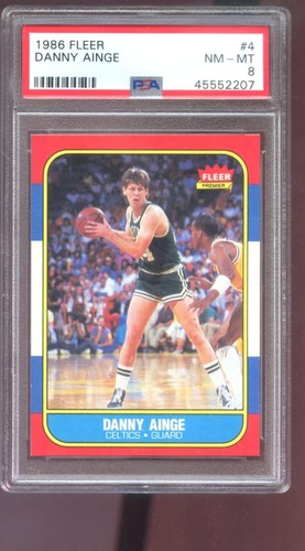 1986-87 Fleer #4 Danny Ainge ROOKIE RC PSA 8 Graded Basketball Card NBA ...