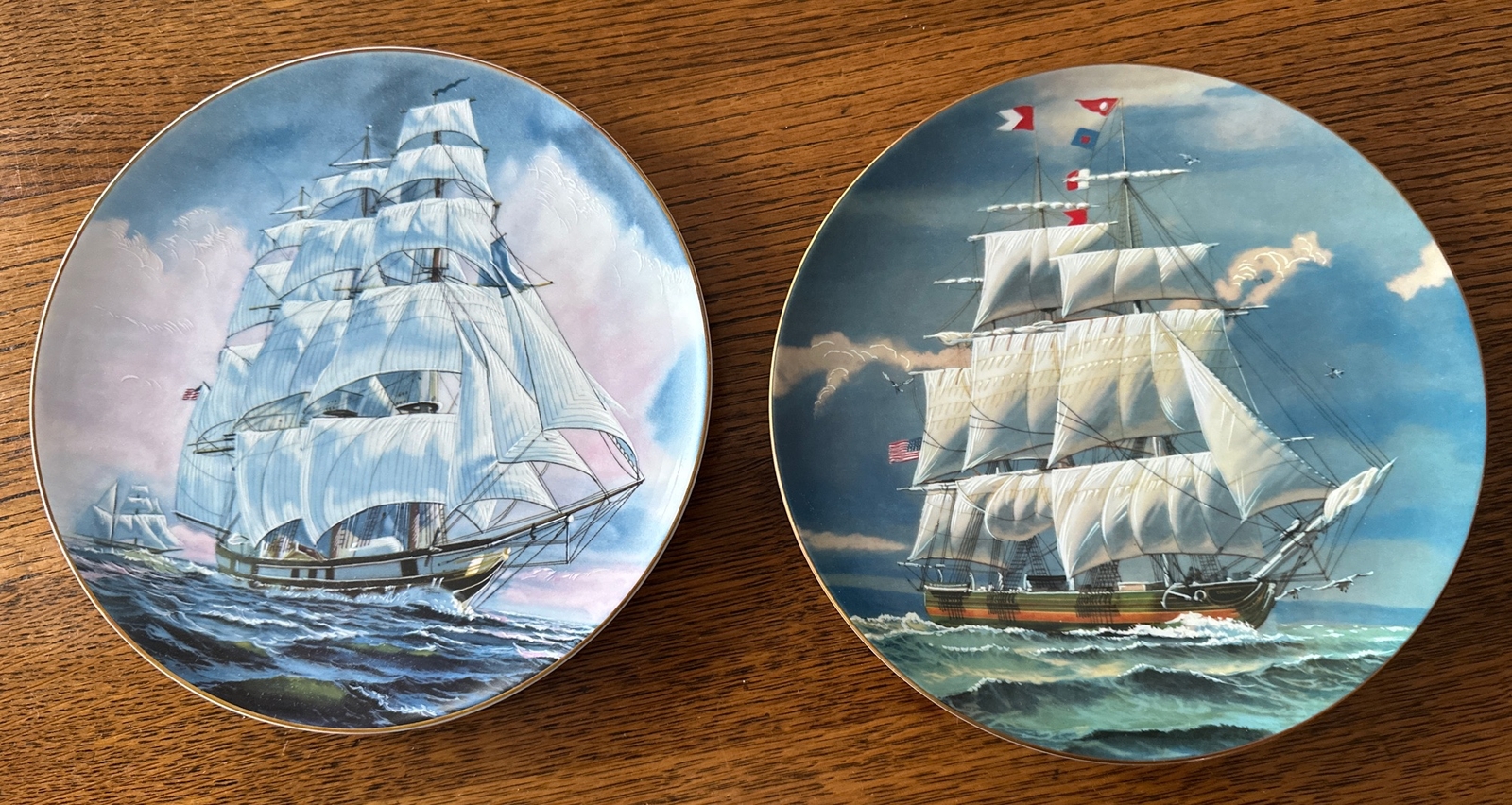 Danbury Mint 2 American Sailing Ships Collector Plates 8 5/8” Ann McKim ...