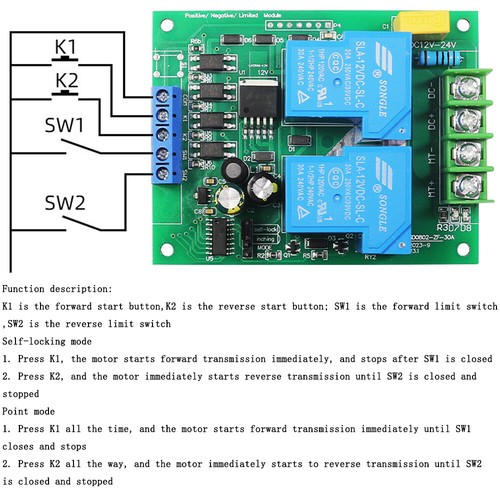 New DC12-24V DC Motor Controller Forward and Reverse Motor Control ...