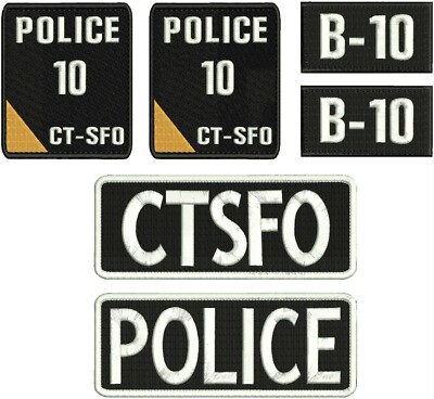 Police and CTSFO 10 CTSFO embroidery patches 4x4.5 with call signs Hook ...