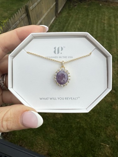 Bomb Party RBP7059 "The 2424 Necklace" LC Amethyst Ice Crystal Gold ...