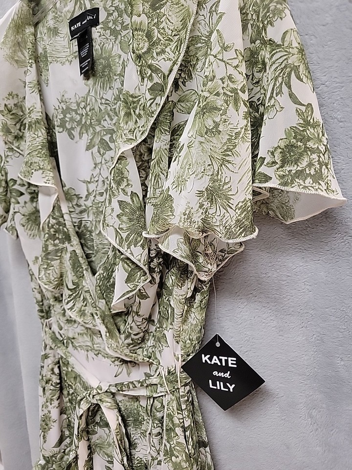Kate and Lily Women's Floral Maxi Size 6 Ivory and Green NWT | eBay