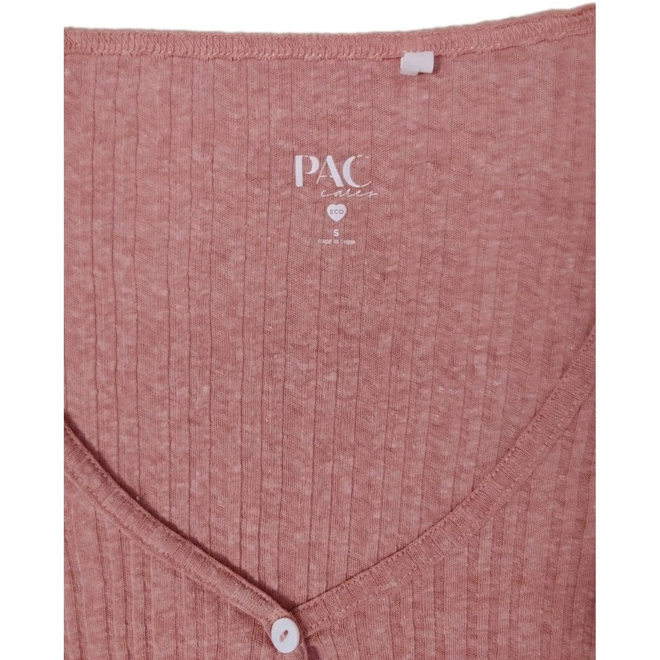 PacSun PAC Cares Top Crop Size S V Neck Short Sleeve Button Stretchy ...