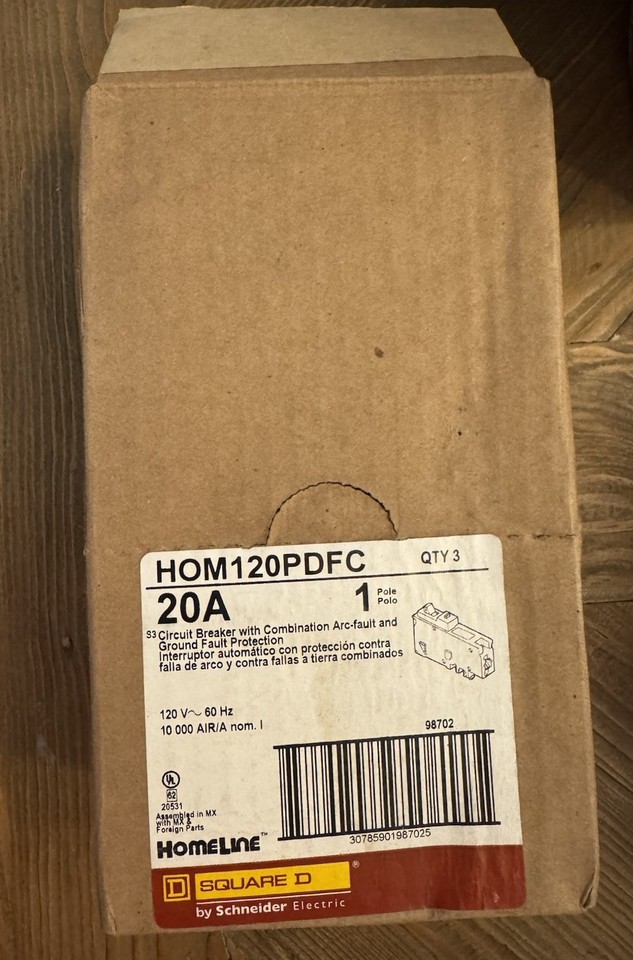 SQUARE D HOMELINE HOM120PDF HOM120PDFC 20A AFCI/GFCI -PLUG ON NEUTRAL ...