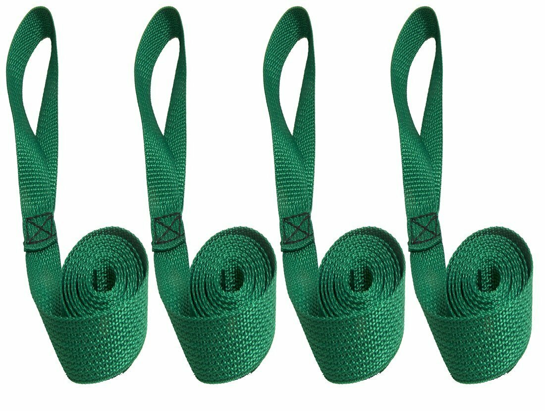 Sail Ties 55", Box Stitched 1" Polypropylene Webbing - Green - 4 Pc ...