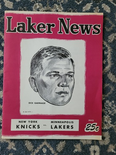 1958 Lakers Vs Knicks Basketball NBA Program George Mikan Elgin Maylor ...