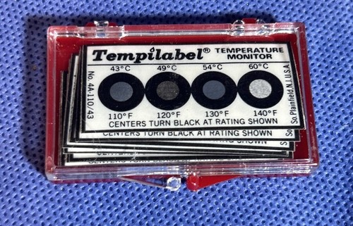 180 Tempilabel Temperature Monitor Labels 110-140°F 43-60°C Nasa ...