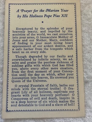 Holy Cards - Pope Pius Xii