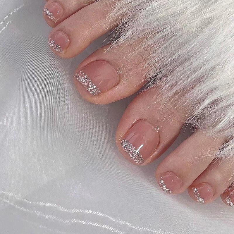 Silver Glitter Toe Nails 31 New Year's Nail Designs To Shine Through