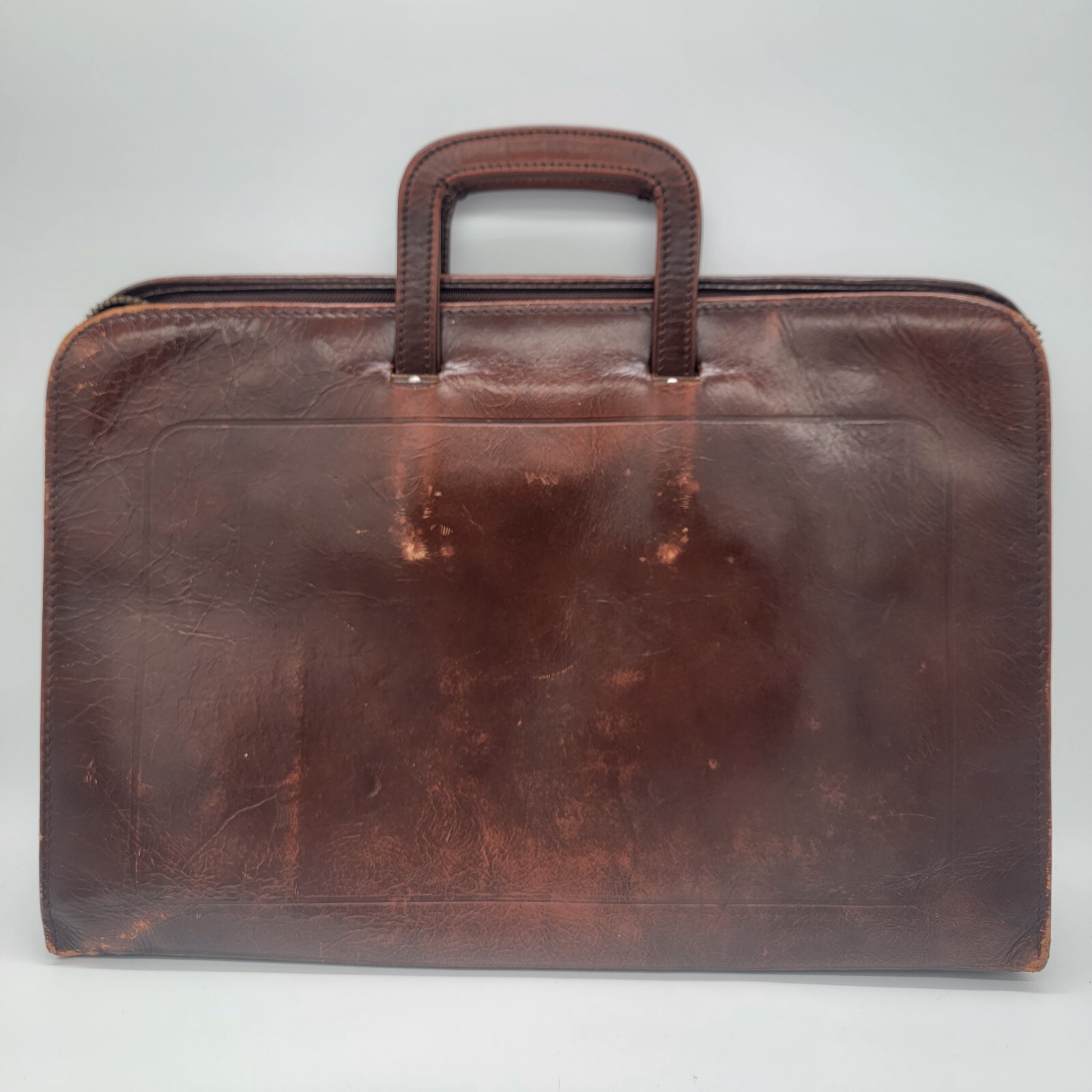 Vintage Compact Leather Briefcase Carry - Gem