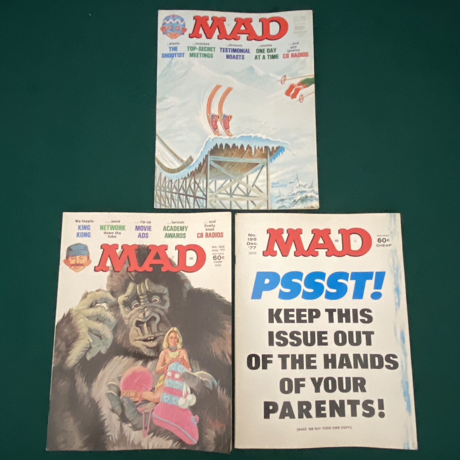 Mad Magazine 1977 Al Jaffee #190, 192, 195 King Kong CB Radios Skier | eBay