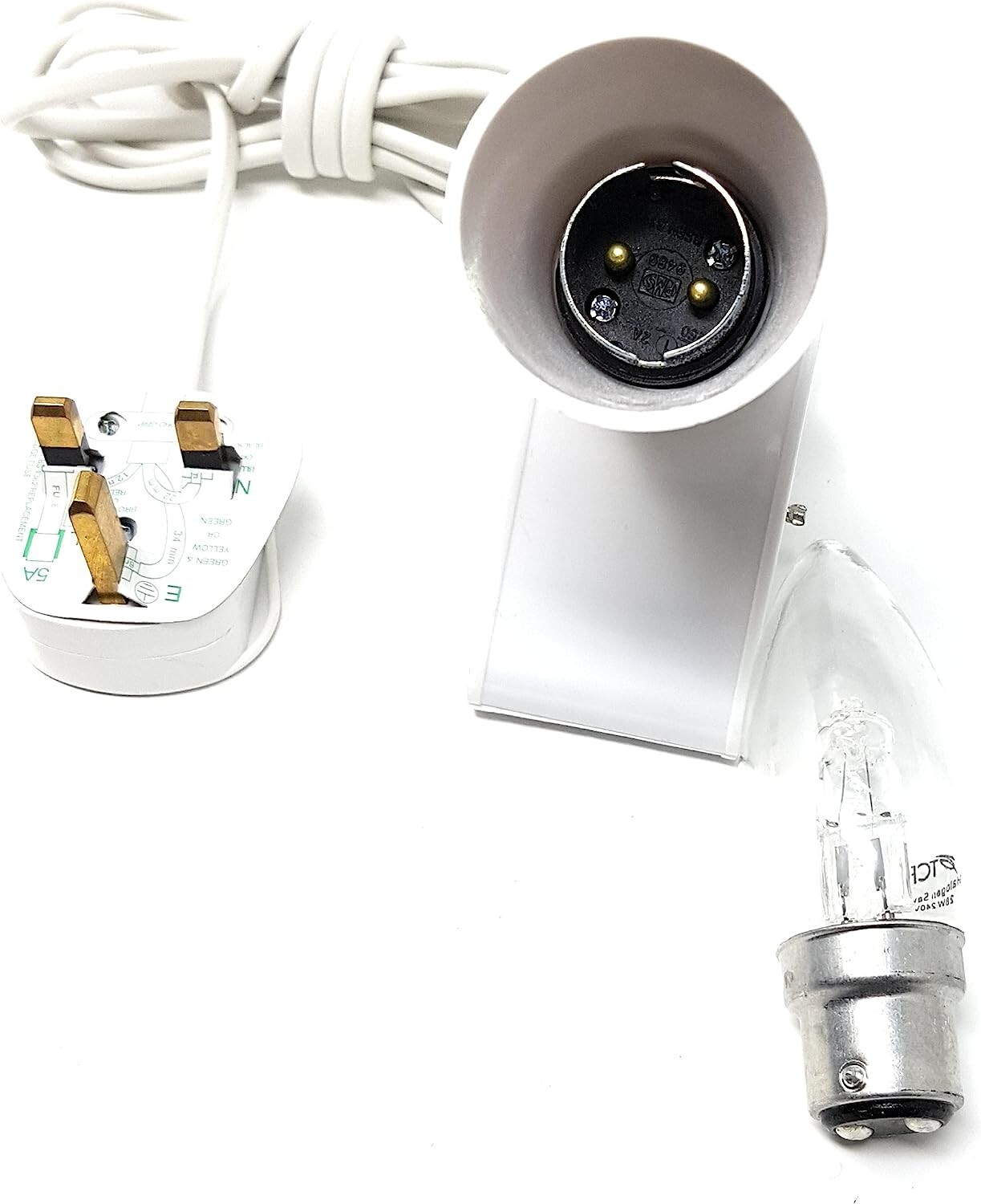 Clip On Light Lamp/Bulb Holder Switched Lamp holder with 2m Flex and UK ...