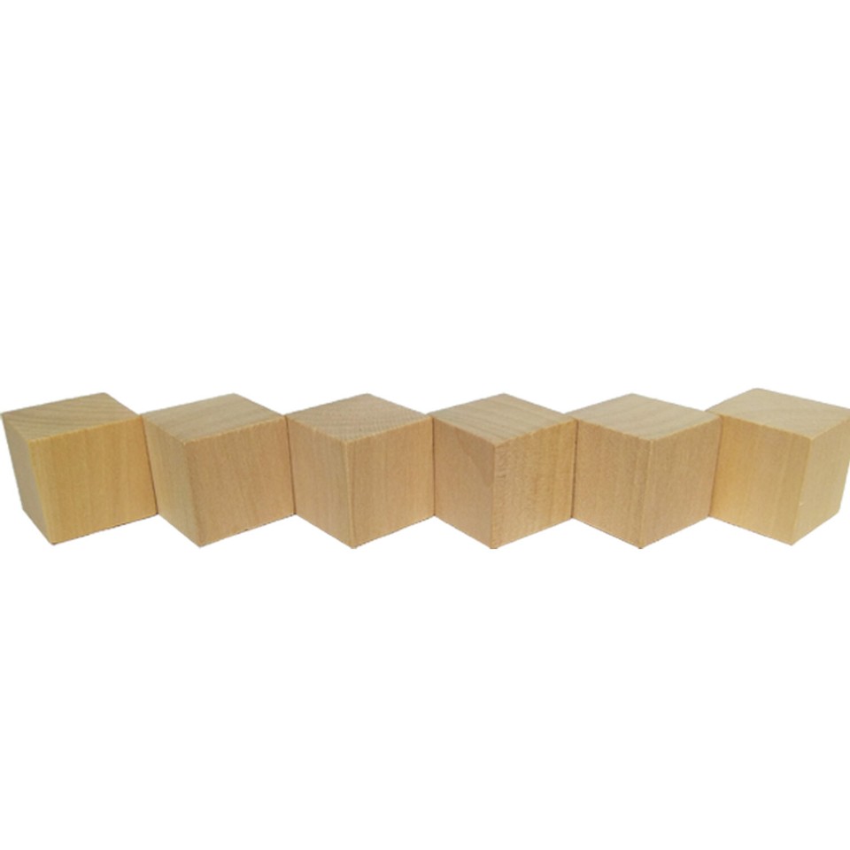 Nature Wooden Plain Cubes Square Block Wood Cube Six Sides Dices ...