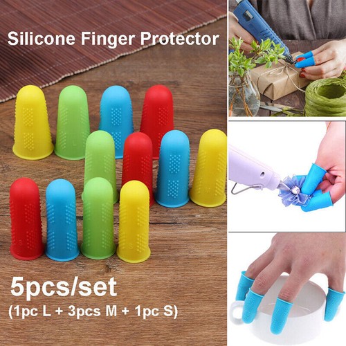 5x Silicone Fingers Protector Cover Anti-cut Heat Resistant Anti-slip ...