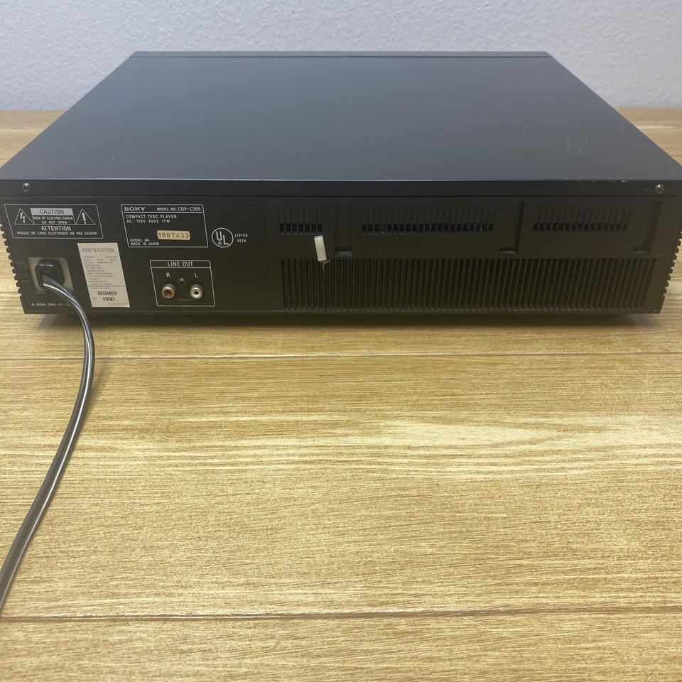 Vintage Sony CDP-C305 5 Disc Changer CD Carousel Player Tested Working ...