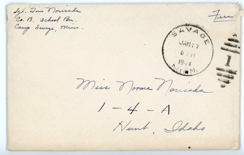 USA Cover Letter to Japanese Internment Camp Hunt Idaho & Savage ...