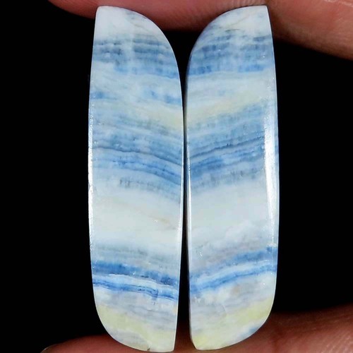 33.60 Cts Natural Scheelite Pair Cabochon scheelite Gemstone 9x36x3 mm ...