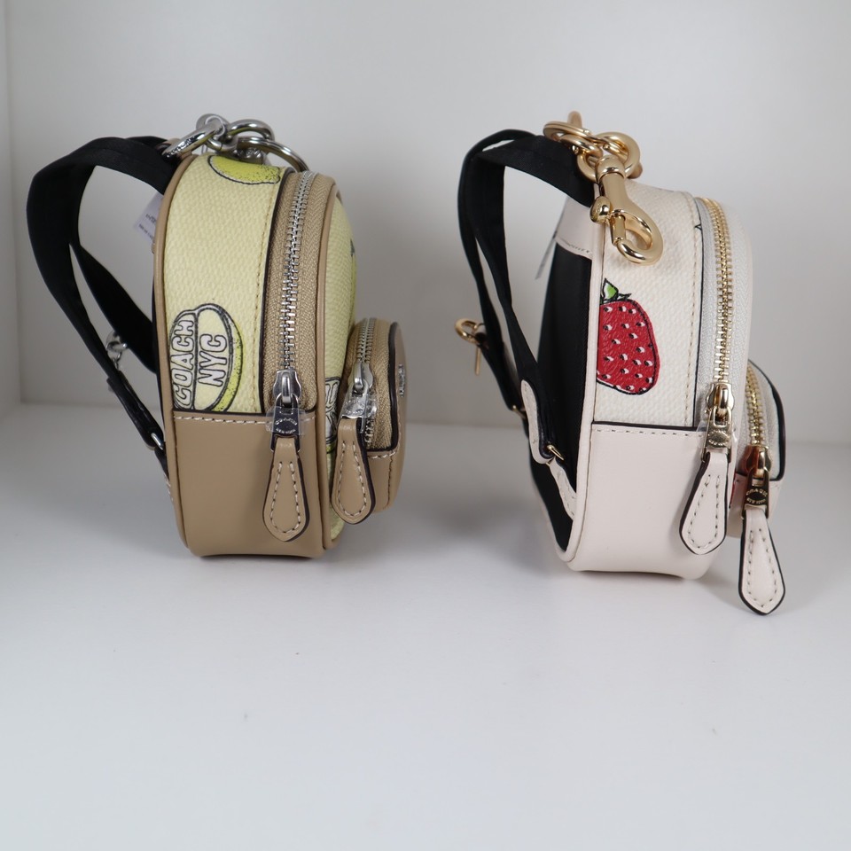 Coach Mini Court Backpack Bag Charm with Strawberry and Lemon Print ...