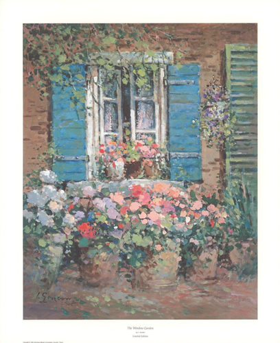 "The Window Garden" by L. Gordon. Limited edition print, signed, 48/ ...