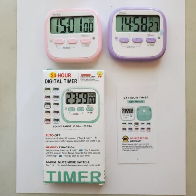 2 Pack AyayaBoss Digital Kitchen Timers for Cooking Lavender & Pink New ...