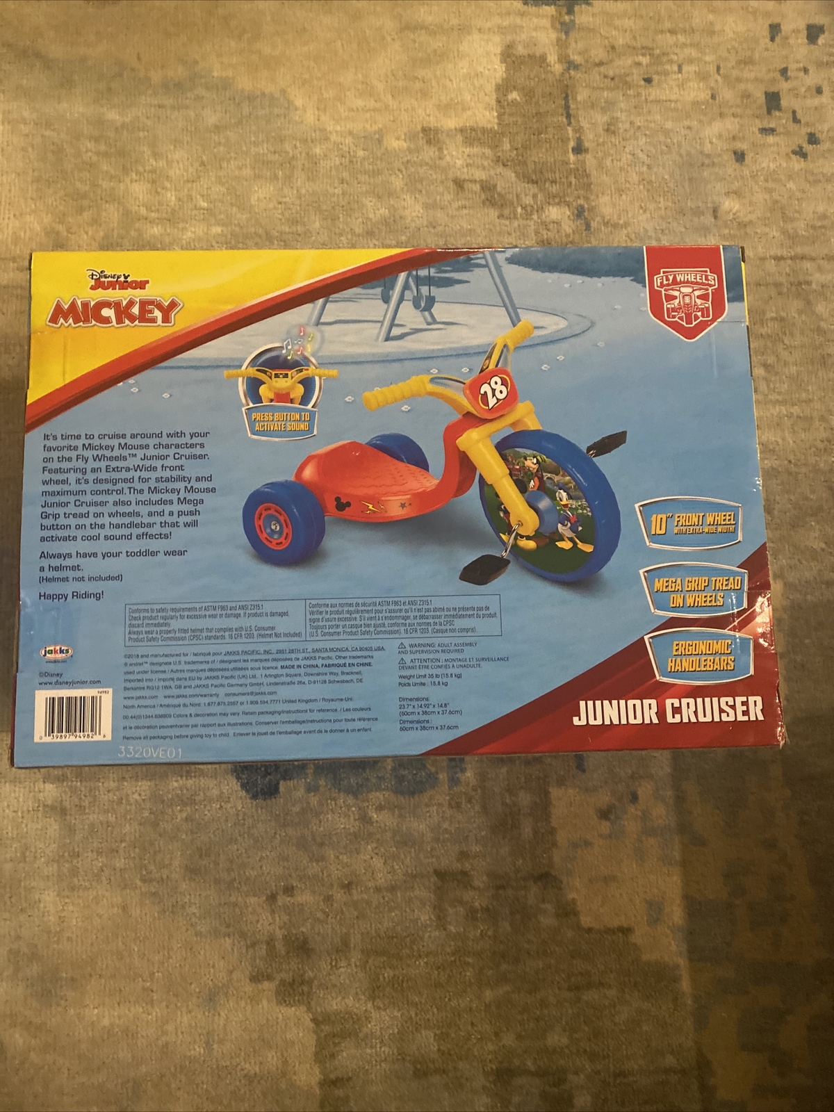 Disney Junior Mickey Mouse Cruiser Ride on Bike 3 Wheel With Sound ...