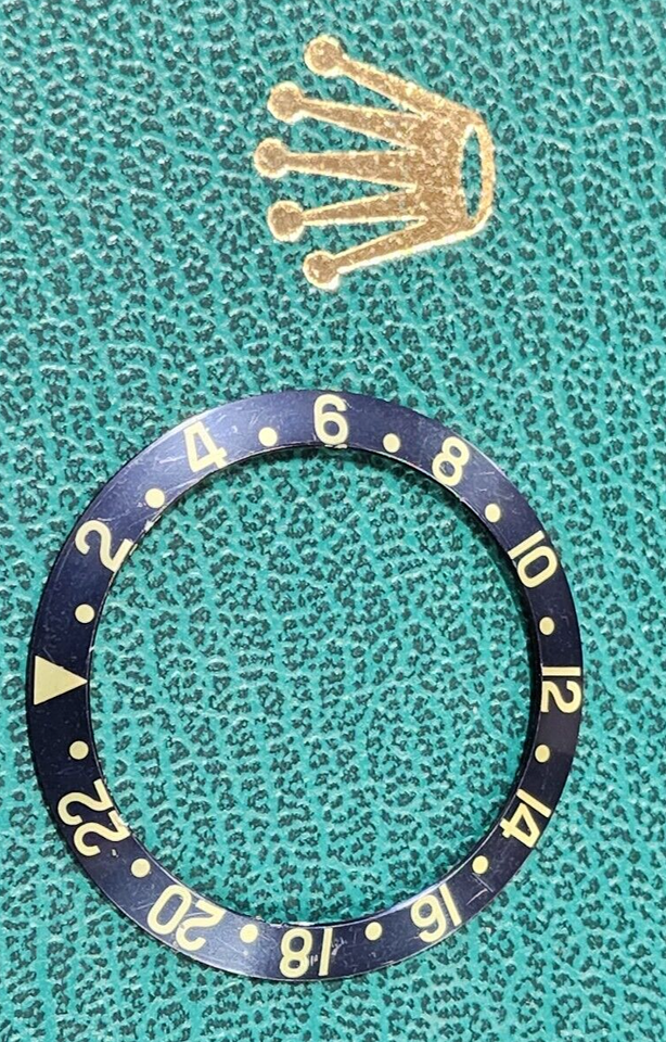GENUINE ROLEX GMT MASTER Black & Gold BEZEL WATCH PART B315-16753-1-A1 ...